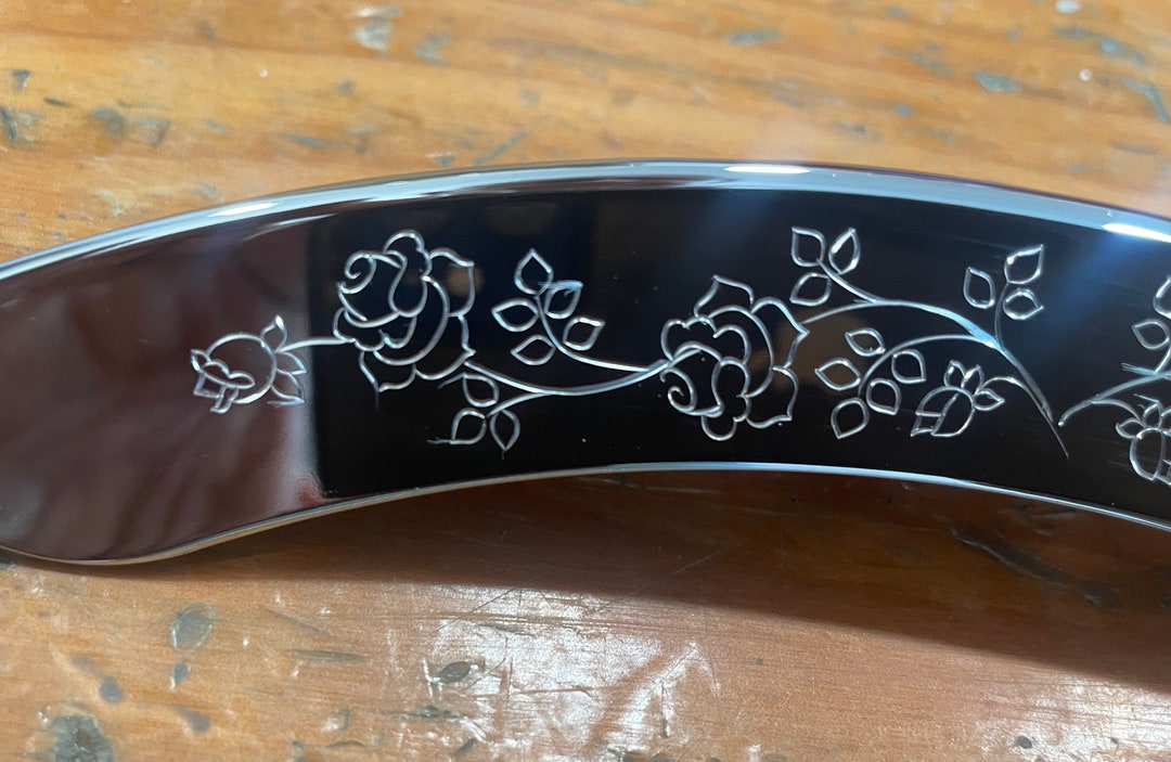 Banjo Armrest, Hand Engraved, Chrome Plated, Rose Motif - Etsy