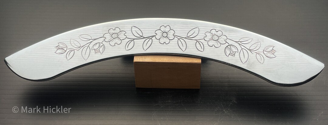 Banjo Armrest, Hand Engraved, Chrome Plated Zinc Alloy, Dogwood Motif ...