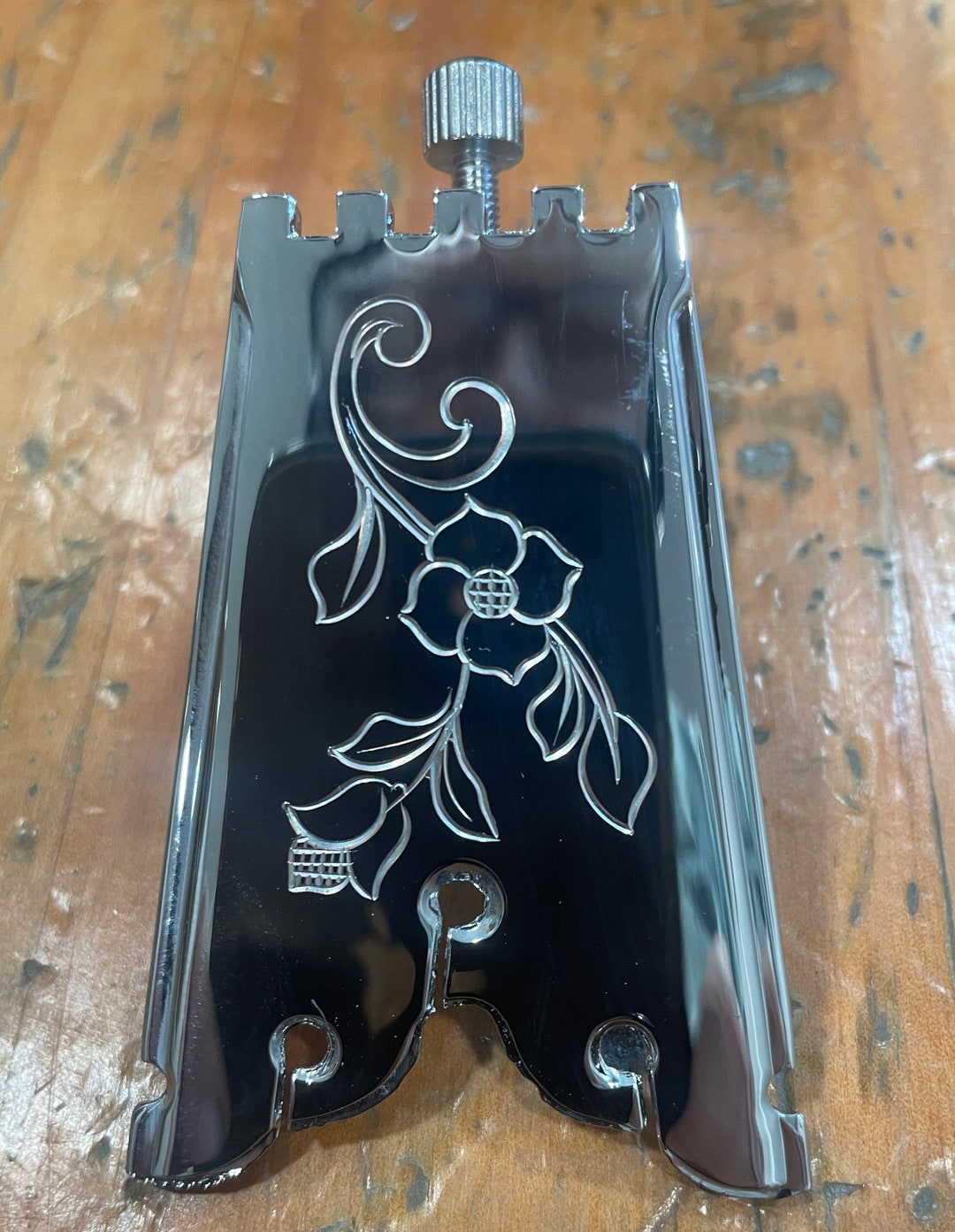 Banjo Tailpiece, Hand Engraved, Chrome Plated - Etsy
