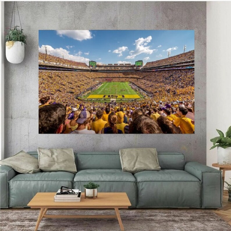 LSU Tiger Stadium Field Drawing Stadium Canvas Wall Art Field - Etsy