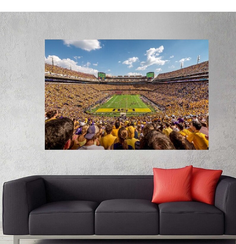 LSU Tiger Stadium Field Drawing Stadium Canvas Wall Art Field - Etsy