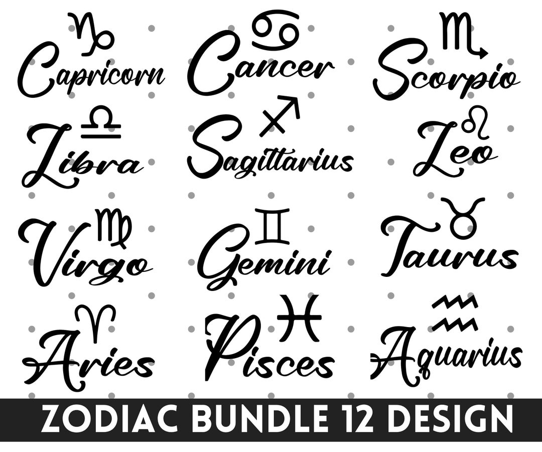 Zodiac SVG Bundle, Horoscope Svg, Zodiac Symbols Svg, Astrology Svg ...