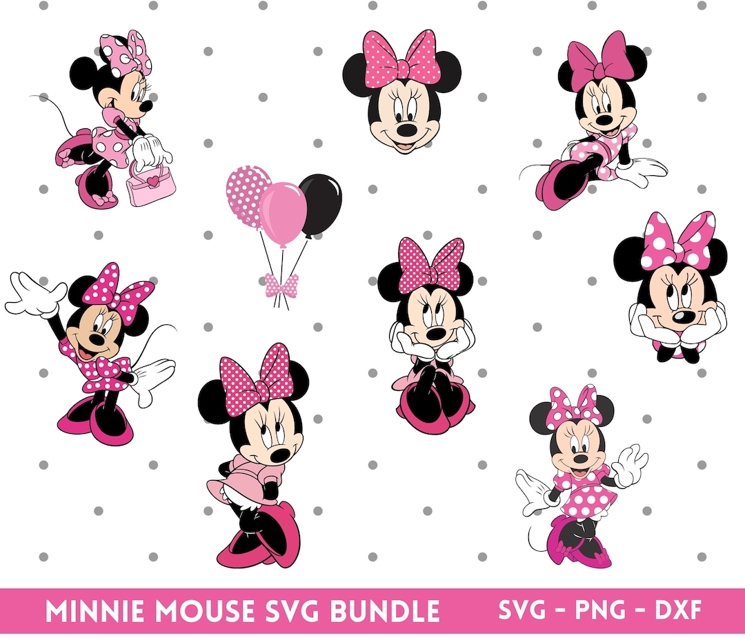 Minnie Mouse SVG Bundle, Princess Svg, Minnie Mouse Birthday, Minnie ...