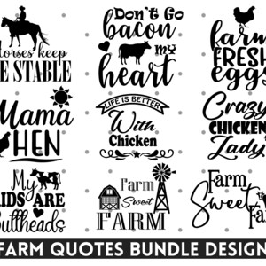 Farm Quotes SVG Bundle, Farmhouse Svg, Farm Animals Svg, Farm Svg ...