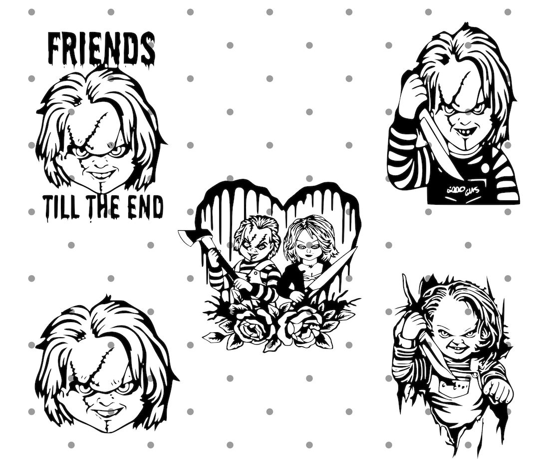 Chucky SVG Chucky y Tiffany Svg Horror svg Halloween Svg Chucky Bride ...