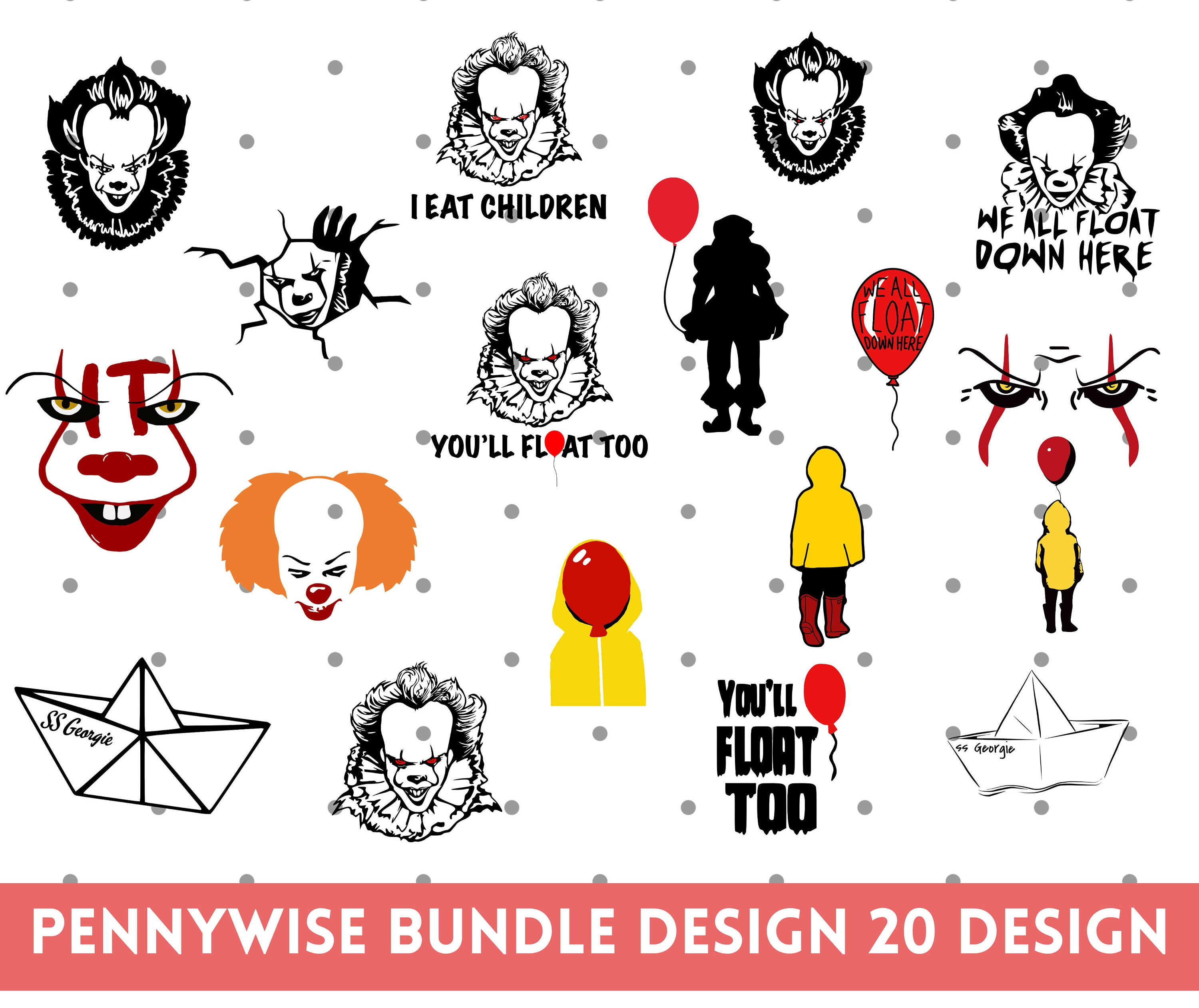 Pennywise SVG Bundle Horror Character Svg Halloween Svg - Etsy UK