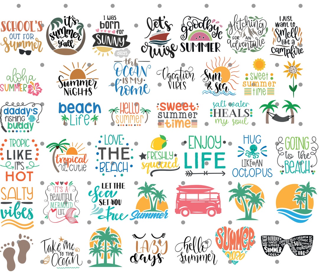 Summer Beach Bundle SVG Beach Svg Summertime Svg Funny Beach - Etsy ...