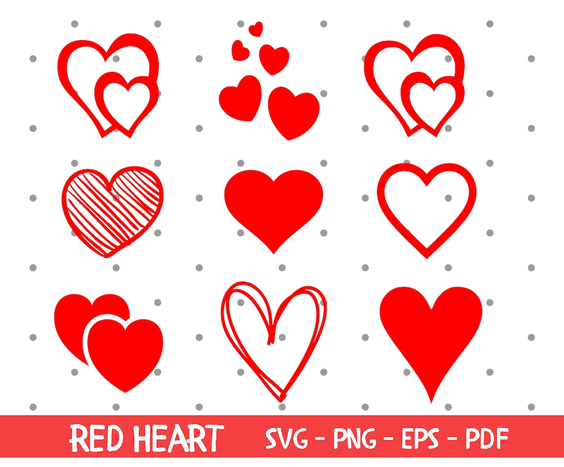 Red Heart SVG, Simple heart svg, San Valentín svg, Read Hearts bundle ...