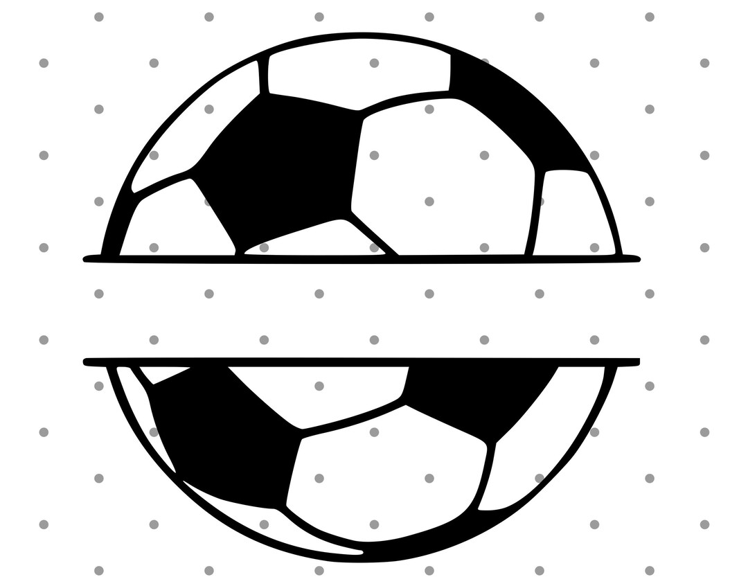 Soccer Ball SVG, Black Split Soccer Ball With Name Frame, Sports Svg ...