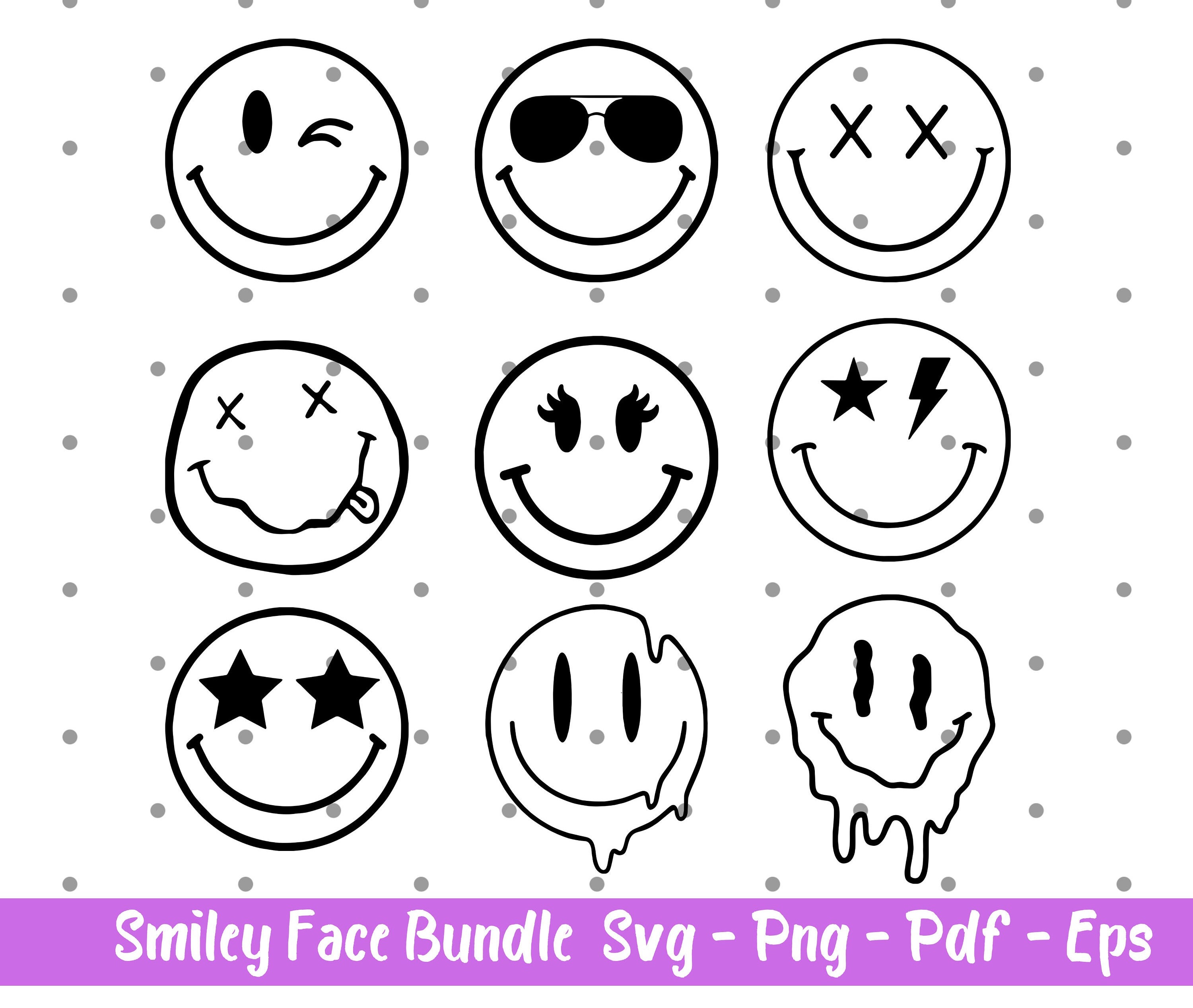 Smiley Face Svg Happy Face Svg Smile Svg Trippy Svg Emoji Etsy Australia