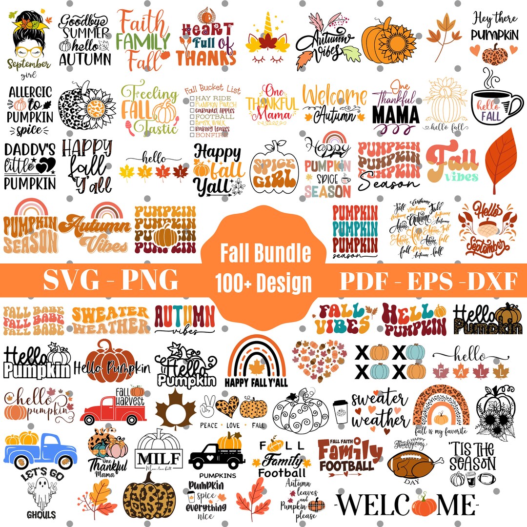 Fall SVG Fall SVG Bundle Autumn Svg Thanksgiving svg Fall - Etsy México