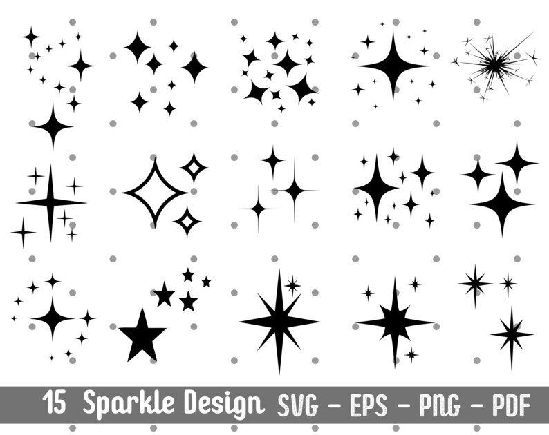 Sparkle SVG Star Svg Sparling Svg Sparkle Silhouette Sparkle Stars Svg ...