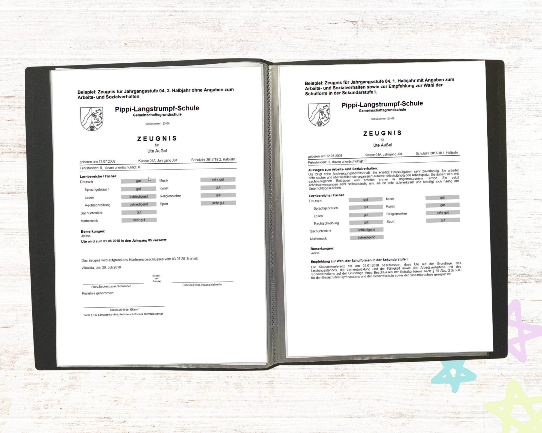 Personalized Report Card Folder Rainbow Pink Girl School Enrollment ...