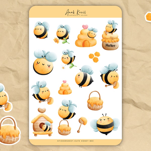 Bee Sticker Sheet - Etsy Australia