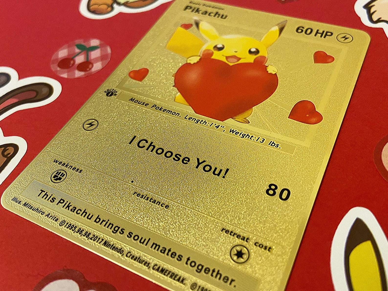 Pokemon Gold Card Pikachu I Choose You Valentine's Day - Etsy