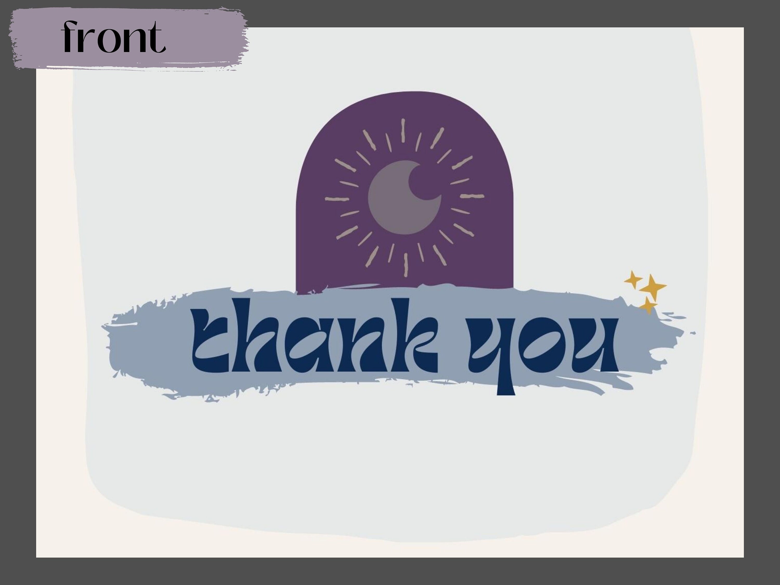 Thank You Card Moon Detail Printable - Etsy