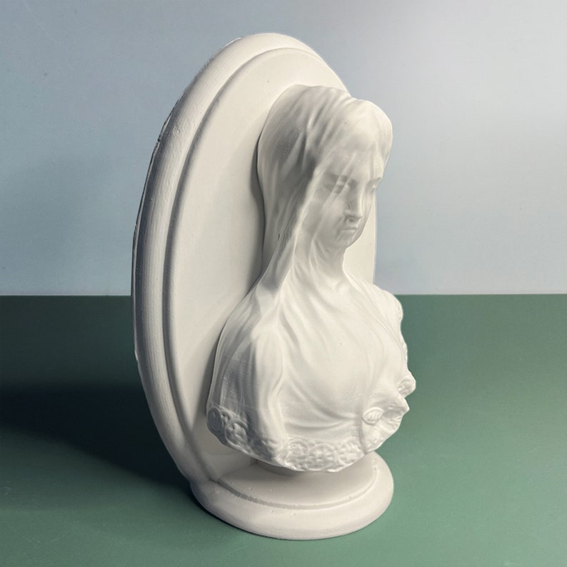 The Veiled Lady Statue Veiled Woman Bust Plaster Sculpture - Etsy