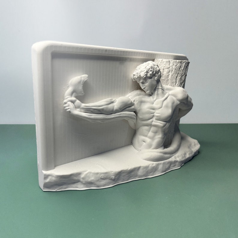 An Athlete Wrestling With a Python Figurine Grecian Bust - Etsy