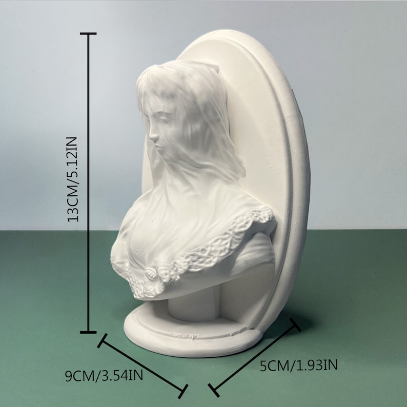 The Veiled Lady Statue Veiled Woman Bust Plaster Sculpture - Etsy