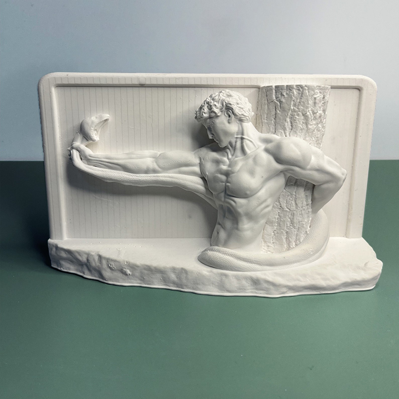 An Athlete Wrestling With a Python Figurine Grecian Bust - Etsy