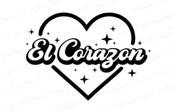 El Corazon .svg .png .jpg .eps Latina Decals Digital - Etsy India