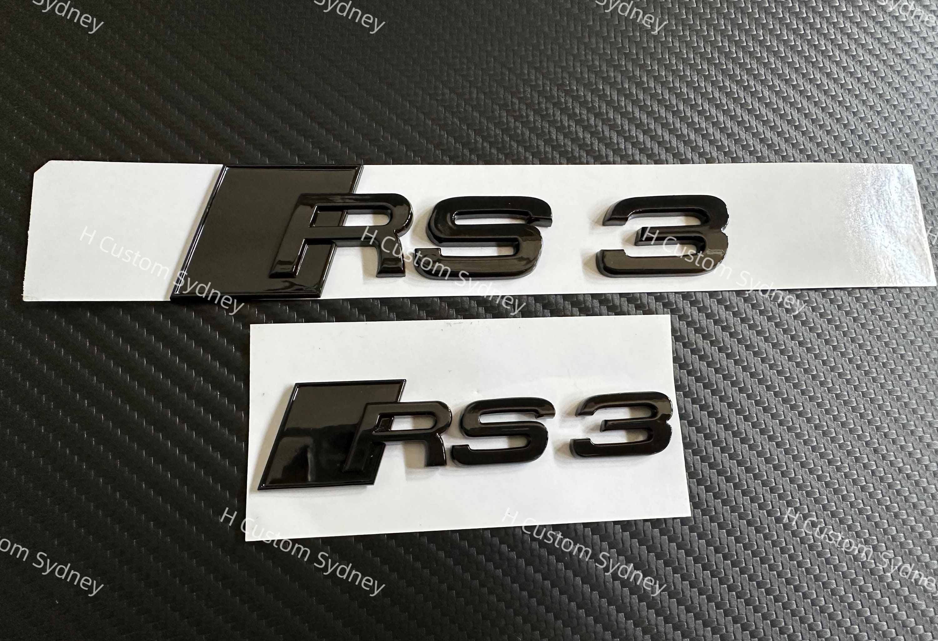 RS3 Gloss Black All Black Badges Package for Audi RS3 8V GY 2013-2023 ...