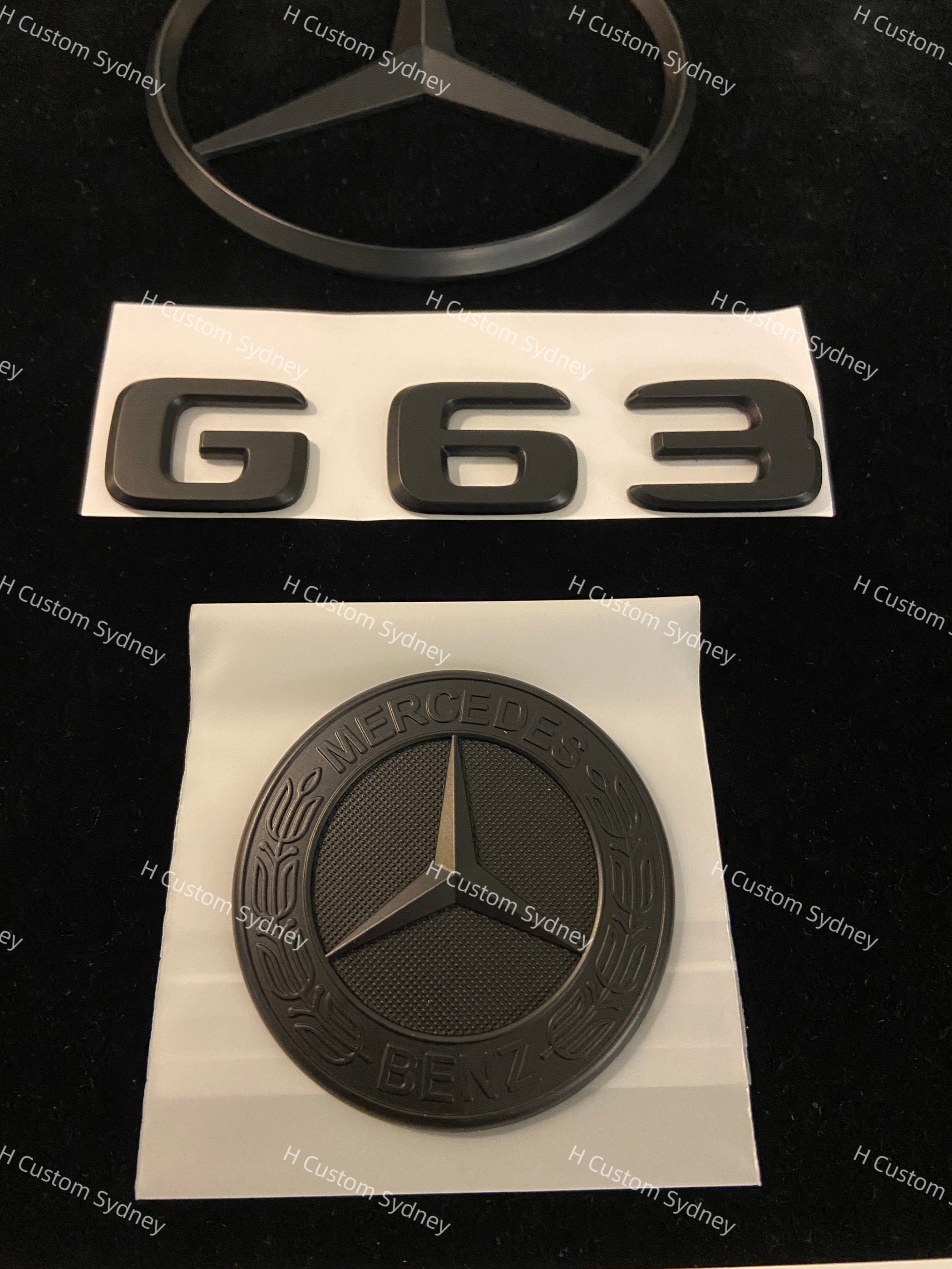 Matte Black G63 Badges Package for Mercedes G63 AMG 2013-2023 Models ...