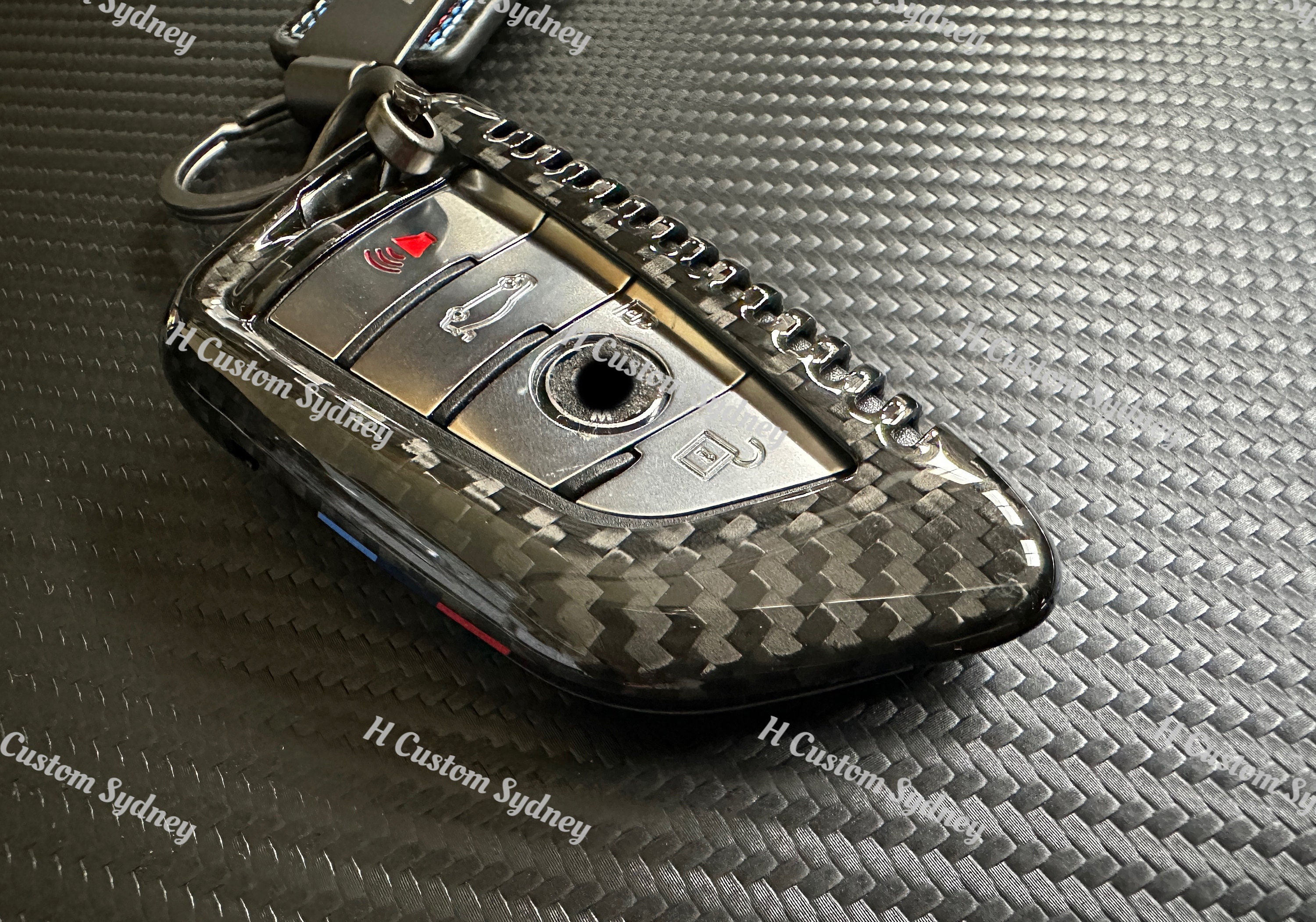 Genuine Carbon Fiber Keyring Key Fob Cover for BMW M3 M4 M5 M8 X3M X4M ...