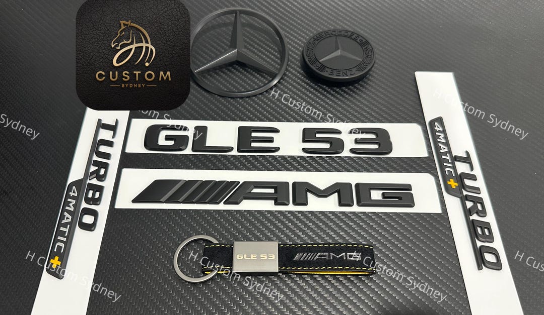 GLE53 Matte Black Badges Emblems Package for Mercedes GLE53 V167 C167 ...