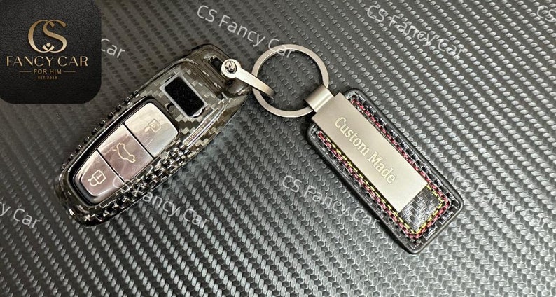 New S3 RS3 S6 RS6 S7 RS7 Premium Genuine Fiber Key Fob Cover Case Fit ...