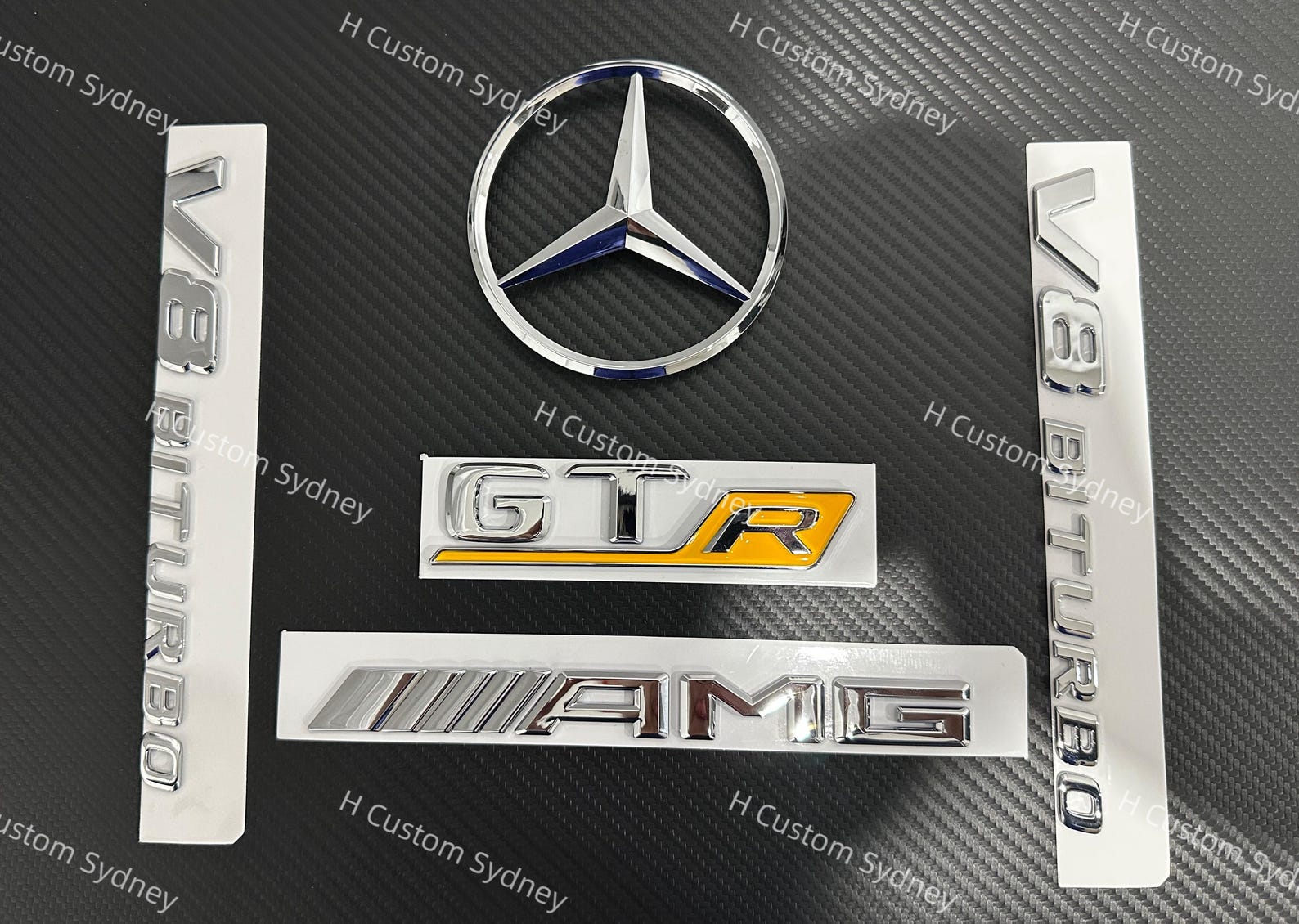 Oem Chrome GTR Badges Pack for Mercedes AMG GTR C190 Model - Etsy
