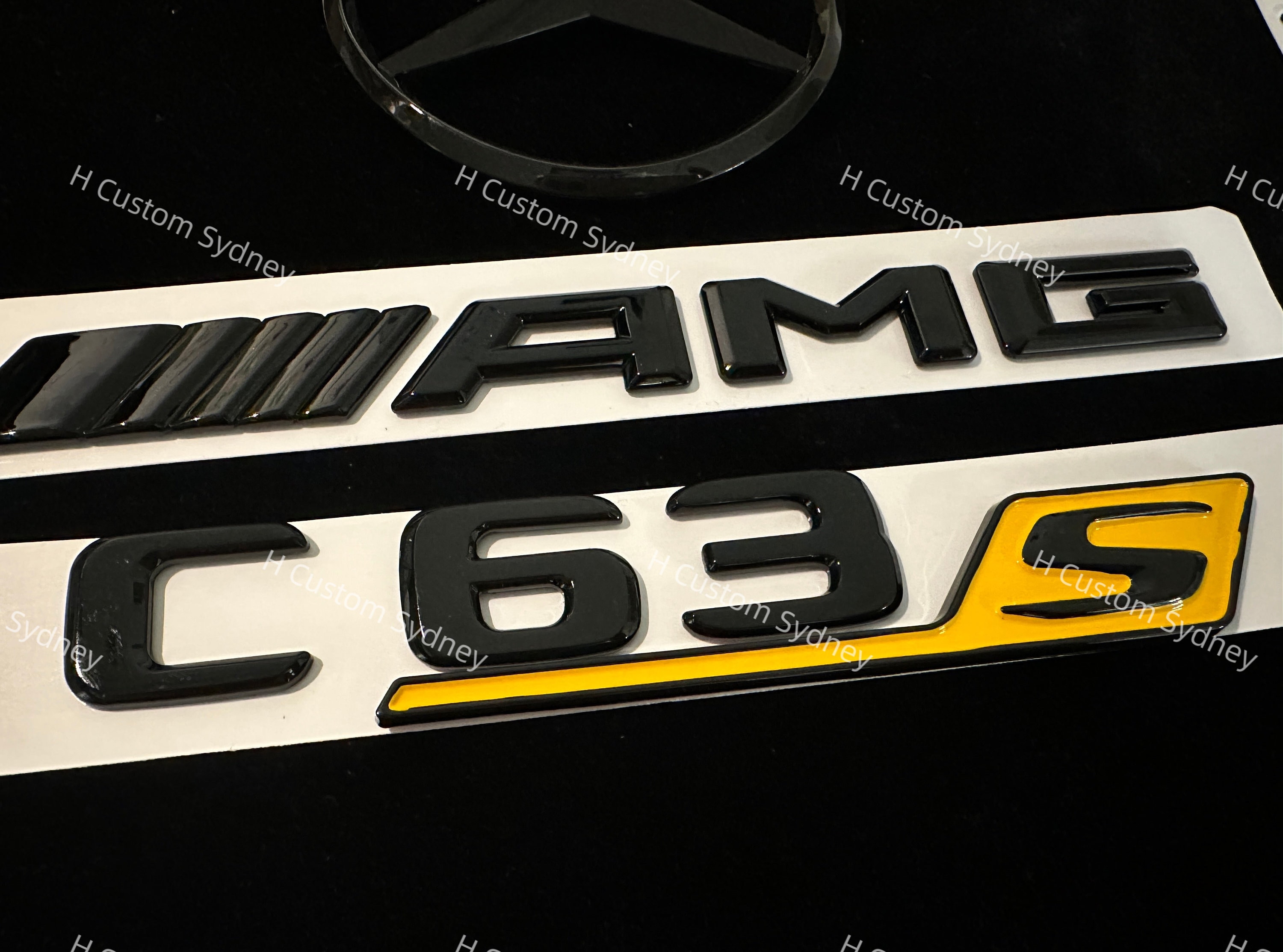Custom Gloss Black C63S Badges Package for Mercedes C63s W205 C205 S205 ...
