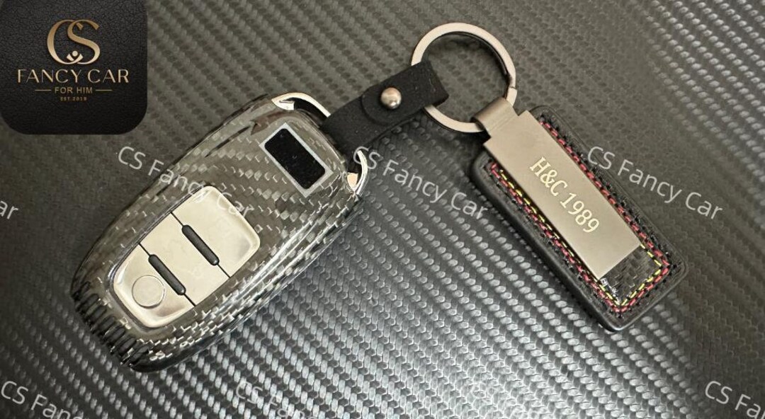 RS4 RS5 RS6 RS7 Premium Genuine Fiber Key Fob Cover Case Fit for Audi ...