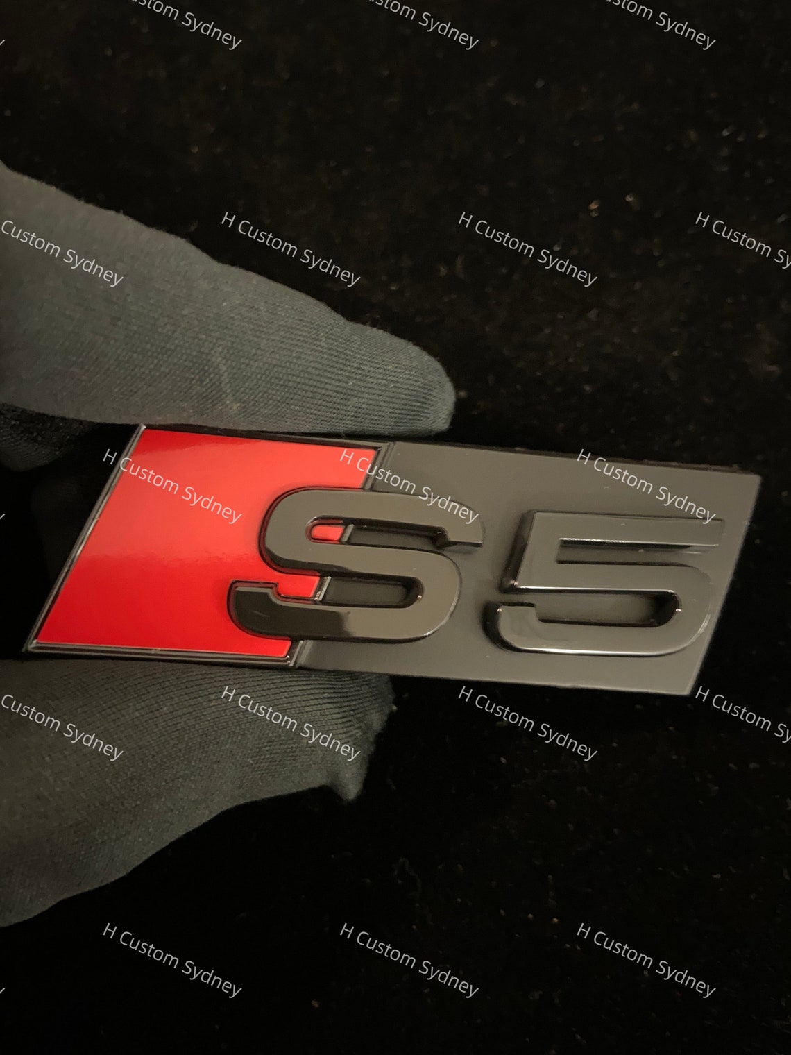 S5 Gloss Black Full Badges Emblems Package for Audi S5 F5 2017-2023 ...