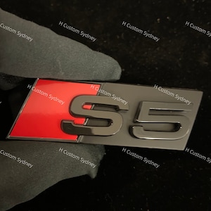 S5 Gloss Black Full Badges Emblems Package for Audi S5 F5 2017-2023 ...