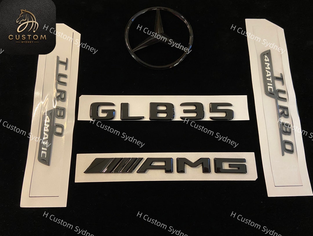 GLB35 Gloss Black Full Badges Package for Mercedes GLB35 AMG Custom ...