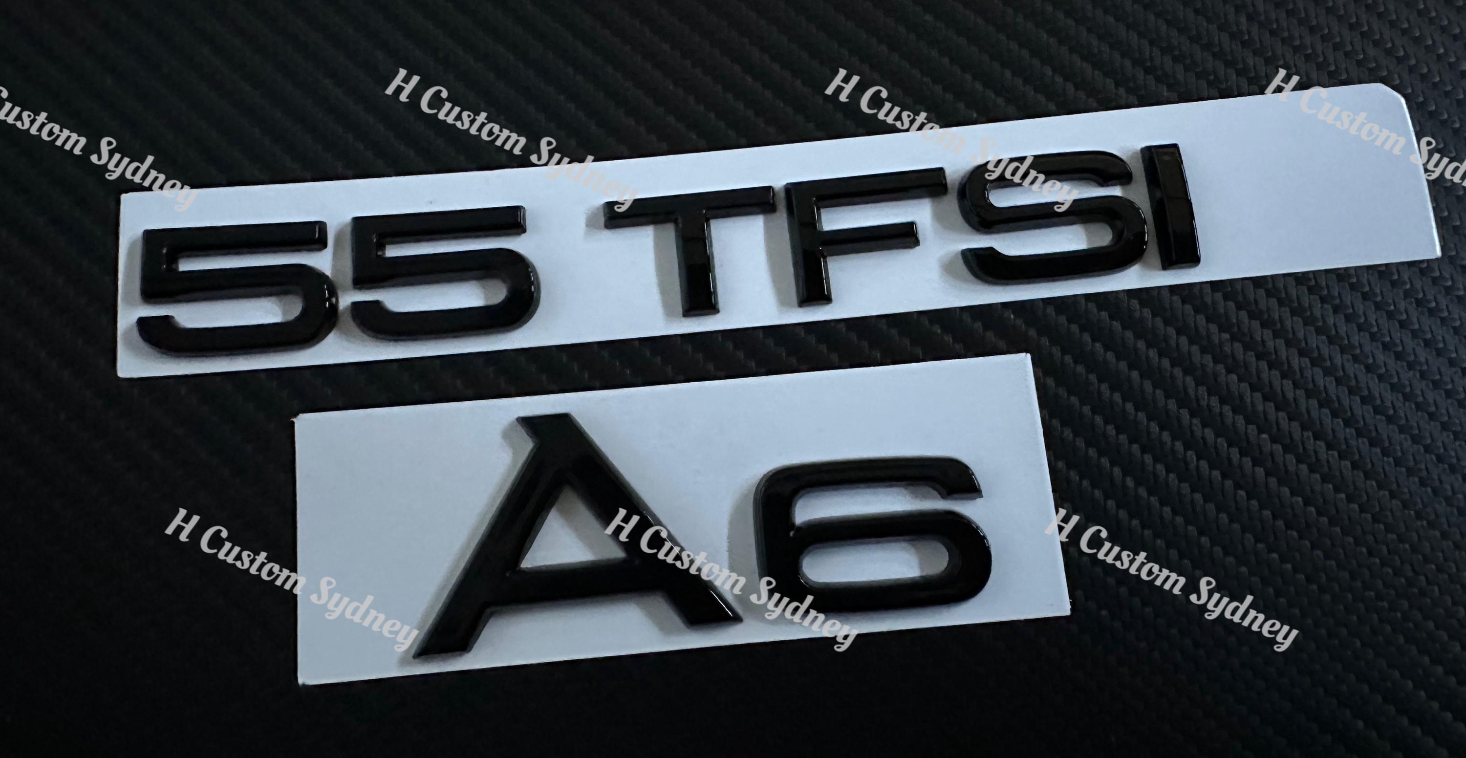 A6 Gloss Black Full Badges Package for Audi A6 C8 40 45 55TFSI ...