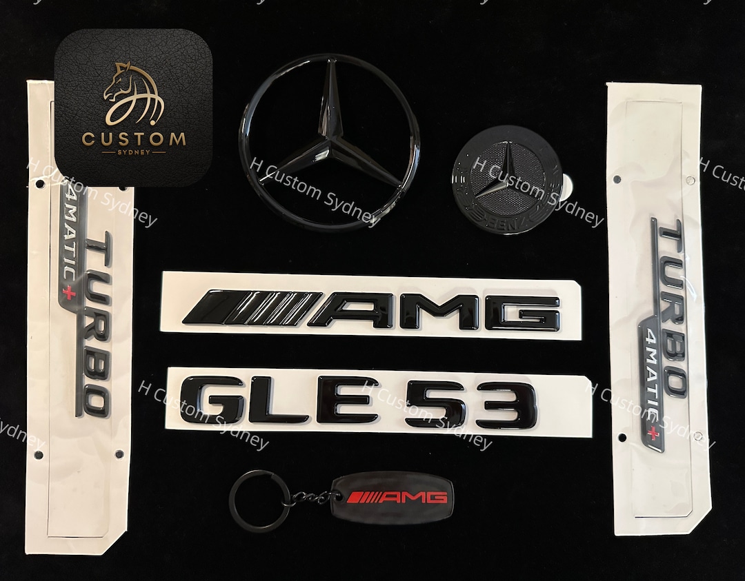 GLE53 Gloss Black Badges Emblems Package for Mercedes GLE53 V167 C167 ...