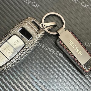 RS Etron GT Premium Genuine Fiber Key Fob Cover Case Fit for Audi RS ...