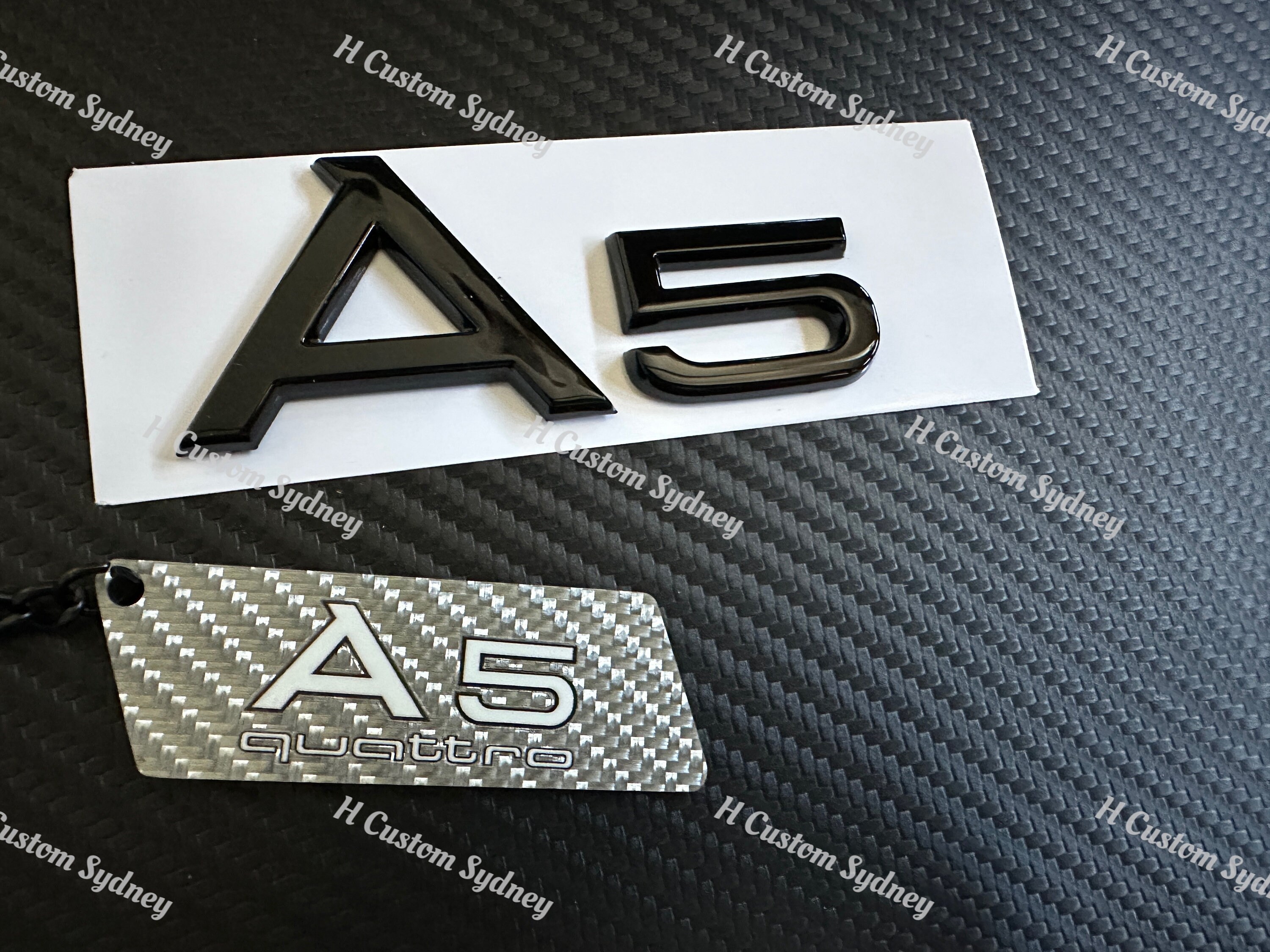 A5 Gloss Black Full Badges Package for Audi A5 F5 45TFSI Quattro ...