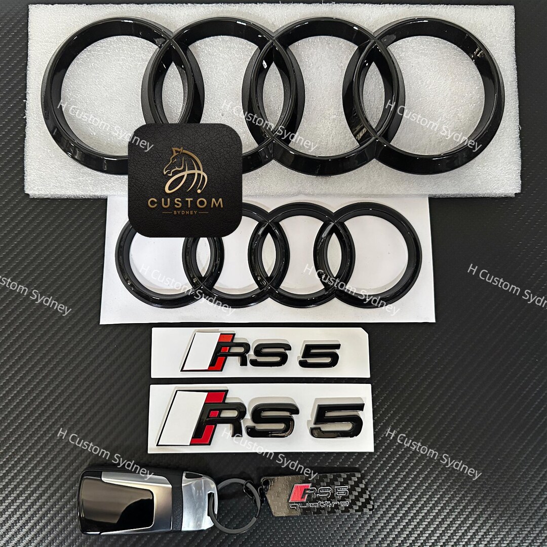 RS5 Gloss Black Full Badges Package for Audi RS5 8T F5 2013-2024 ...