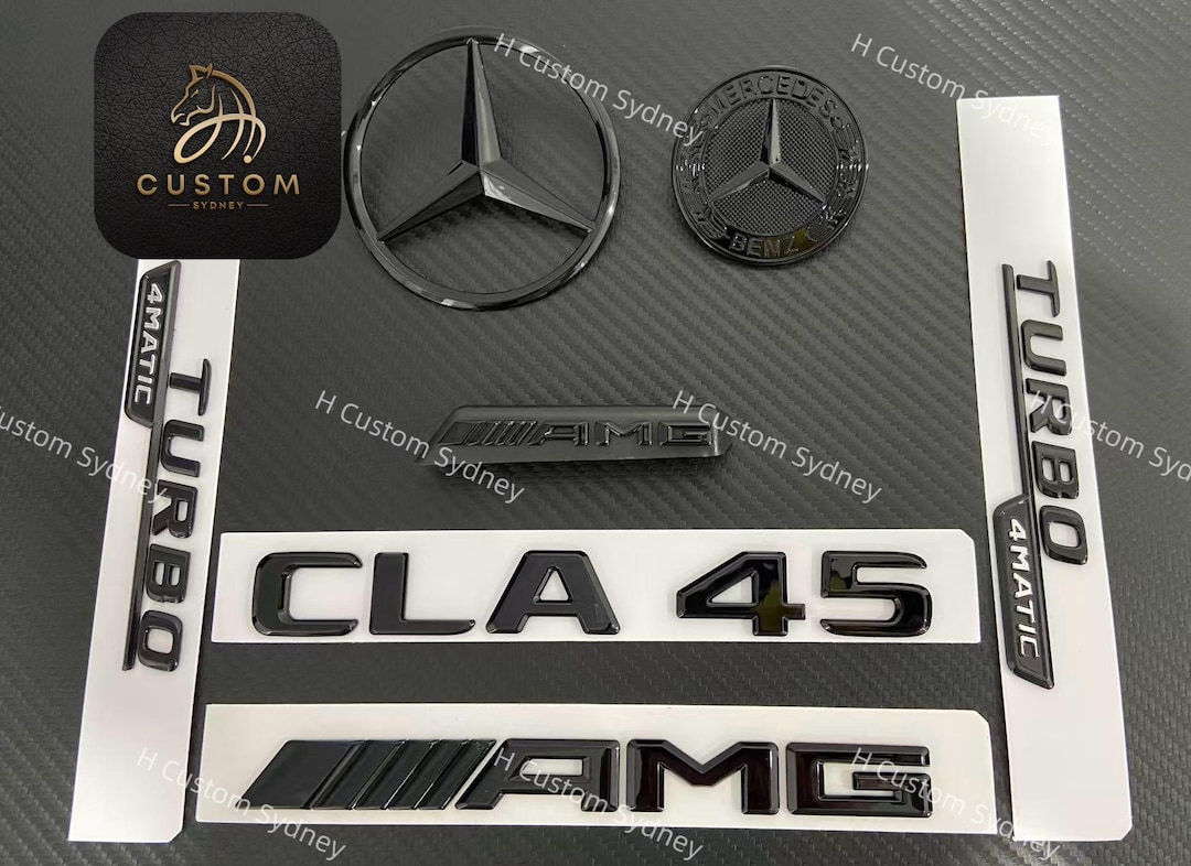 Gloss Black CLA45 Badges Package for Mercedes AMG CLA45 C117 Exclusive ...