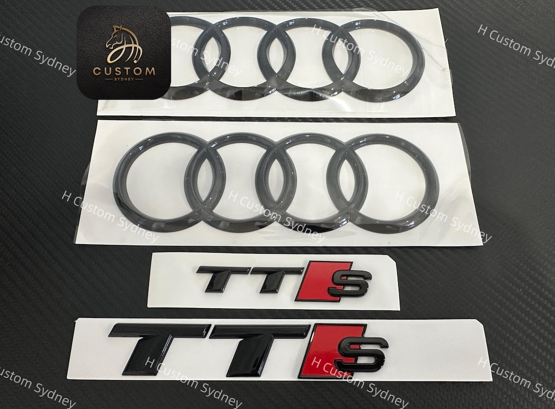 Gloss Black TTS Full Badges Package for Audi TT FV MK3 Model 2015-2024 ...