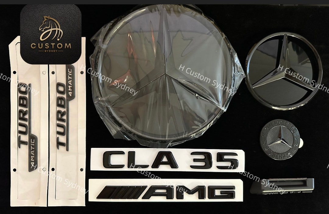 CLA35 Full Black Badges Package for Mercedes CLA35 C118 Exclusive Pack ...