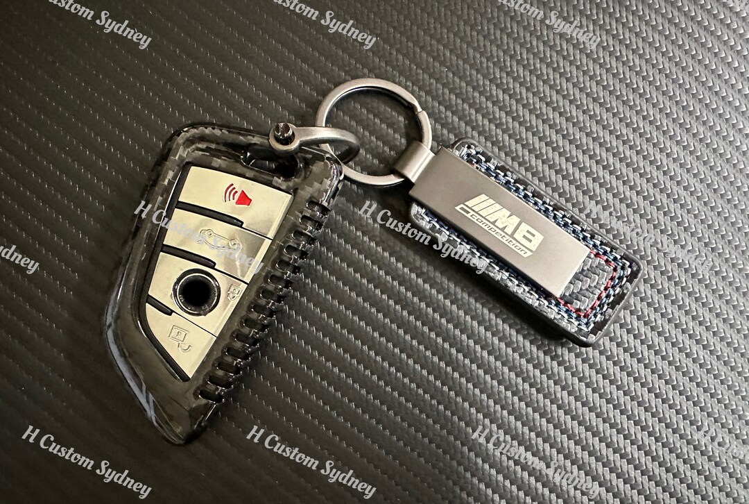 Genuine Carbon Fiber Keyring Key Fob Cover for BMW M3 M4 M5 M8 X3M X4M ...