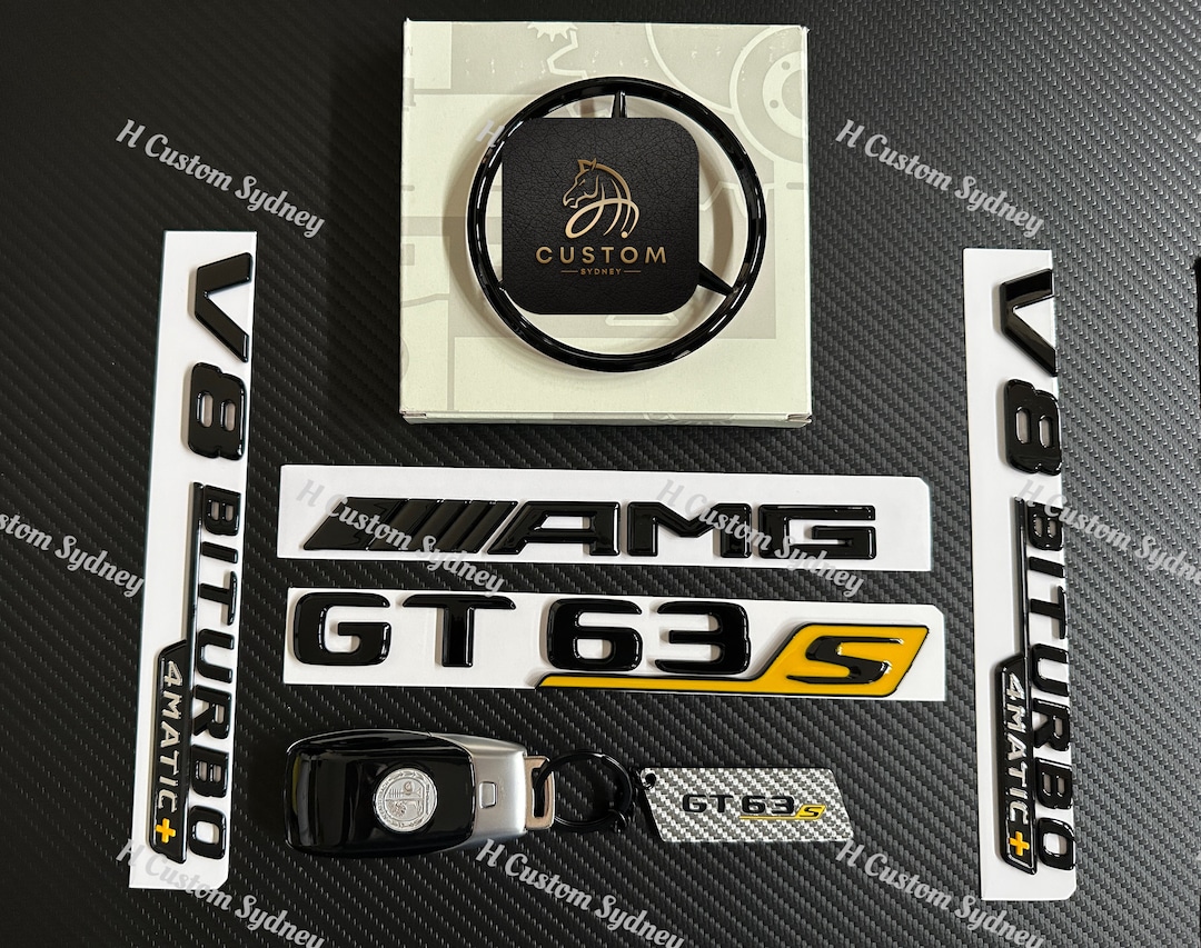 Gloss Black Full Badges Package for Mercedes AMG GT63S X290 Custom Pack ...