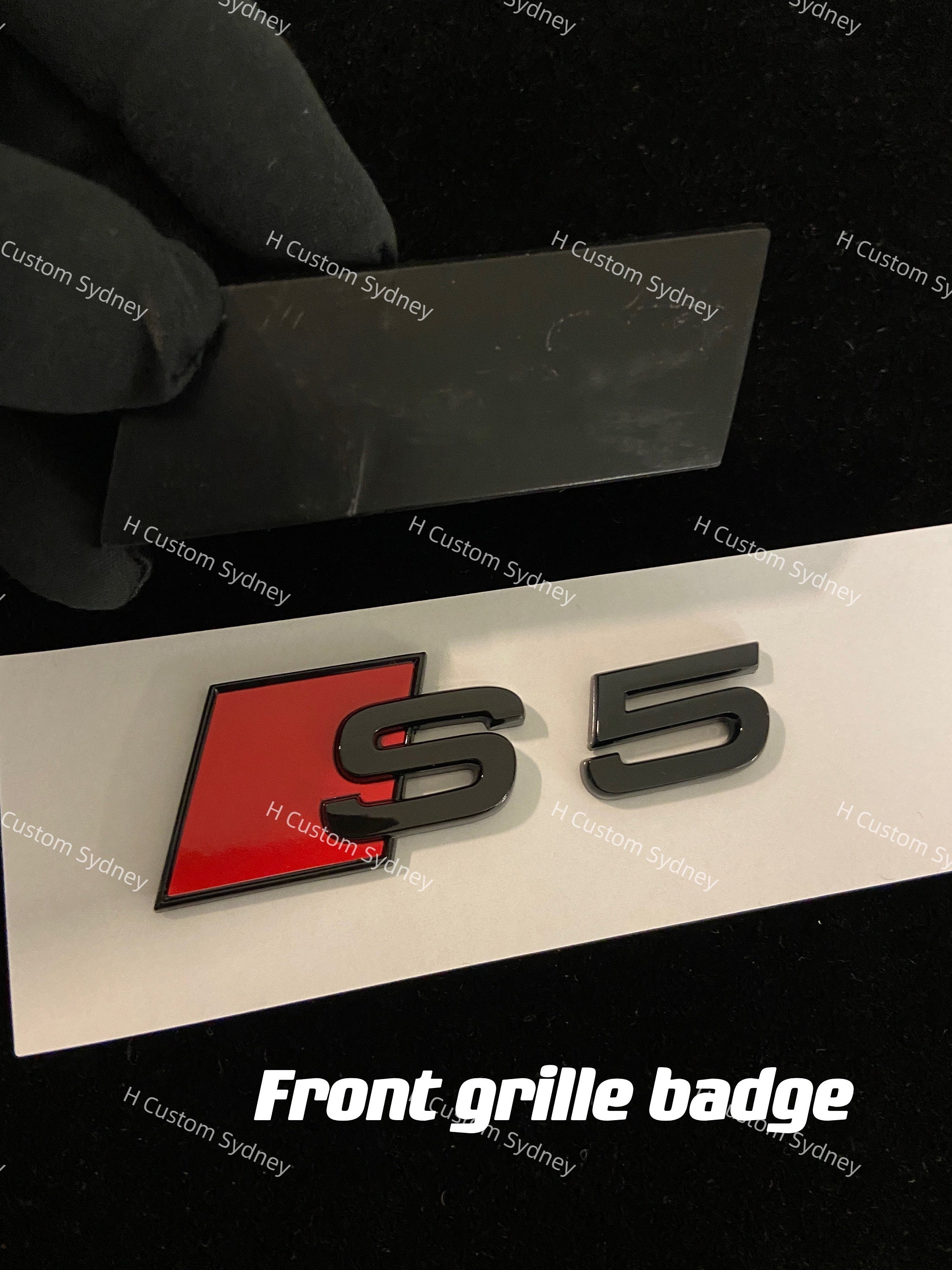 S5 Gloss Black Full Badges Emblems Package for Audi S5 F5 2017-2023 ...