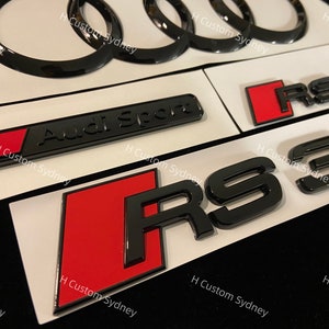 Audi RS3 Gloss Black Badges Emblems Package for RS3 8V 8Y Models - Etsy