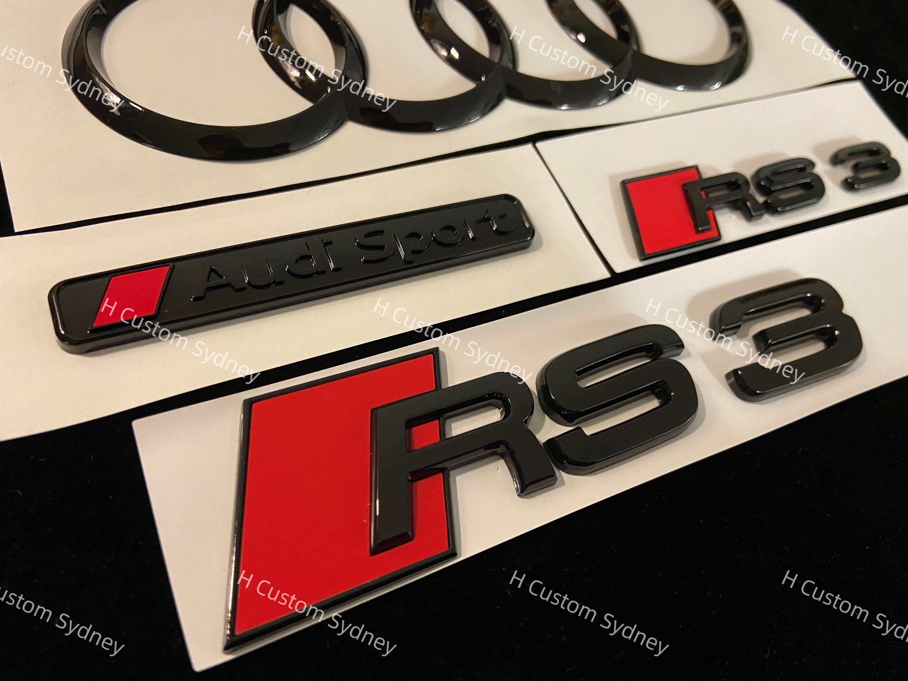 Audi RS3 Gloss Black Badges Emblems Package for RS3 8V - Etsy