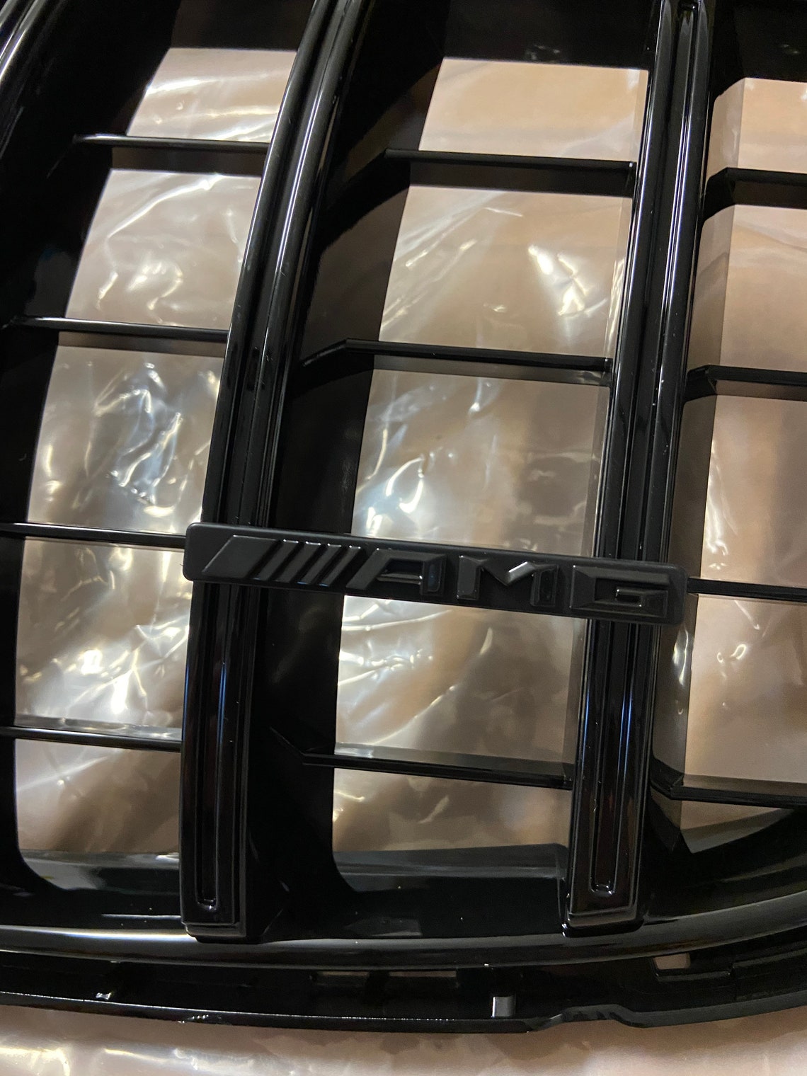 AMG GT Style Gloss Black GT Front Grille Packge for C200, C250, C300 ...